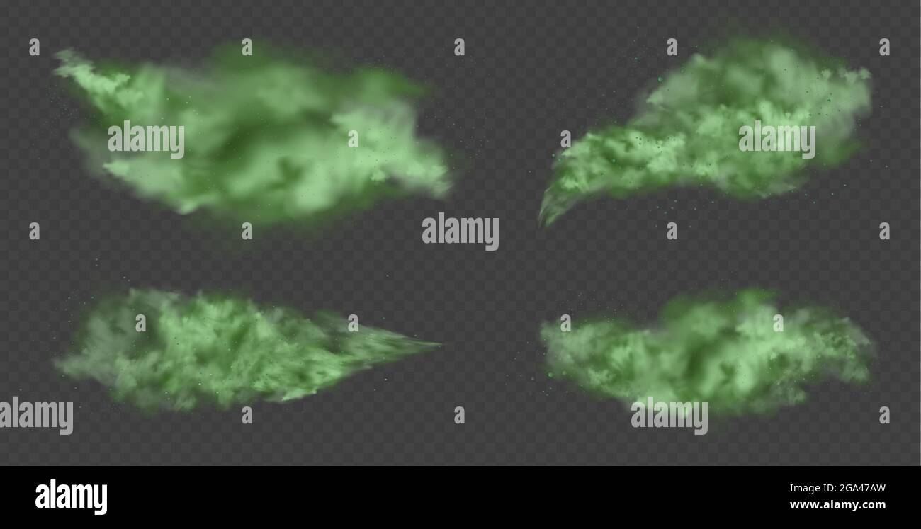 Green dust. Abstract blurry smoke with green particles. Smoke or dust ...