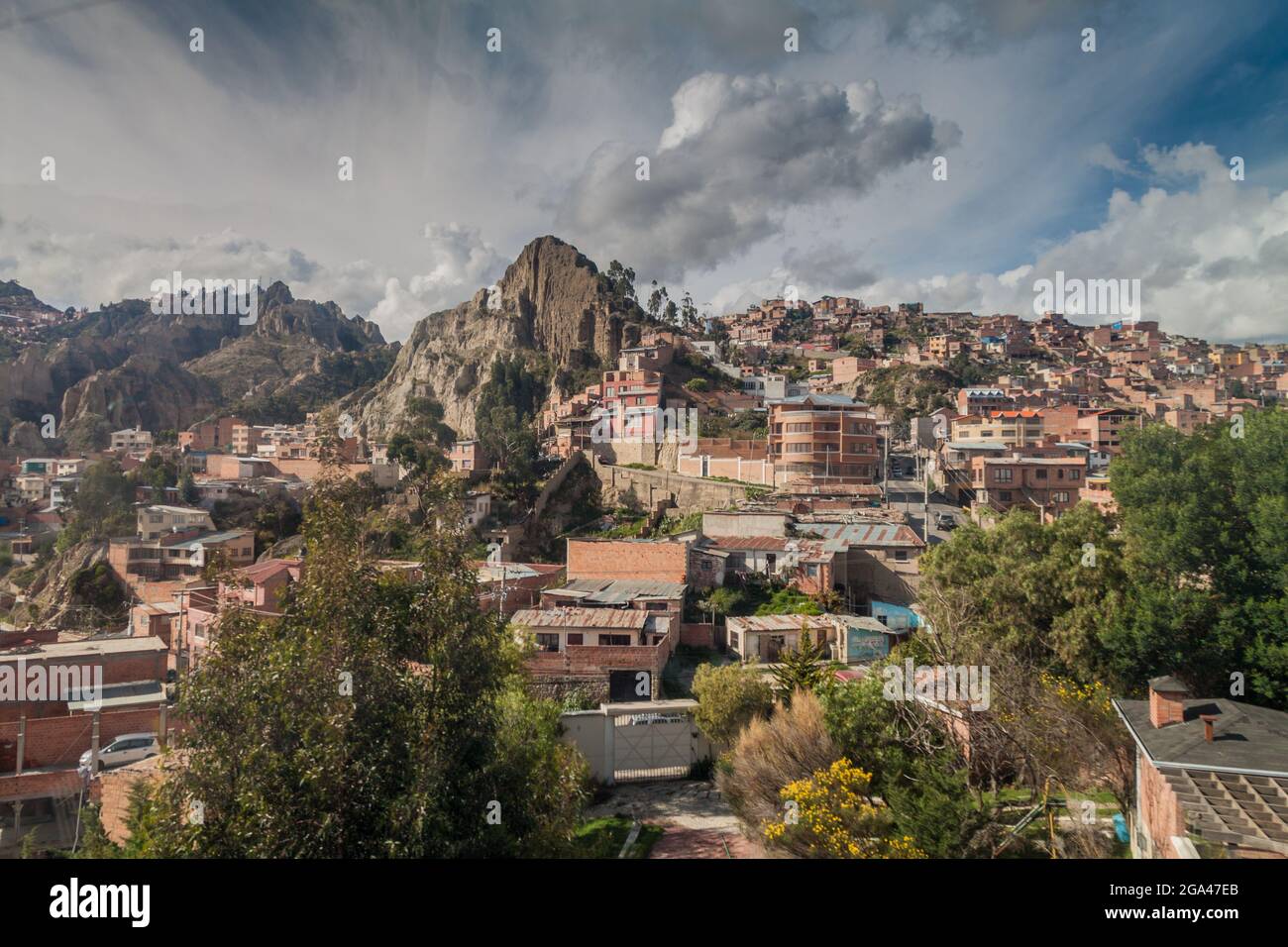 Aerial view of a poor neighborhood of La Paz, Bolivia Stock Photo - Alamy