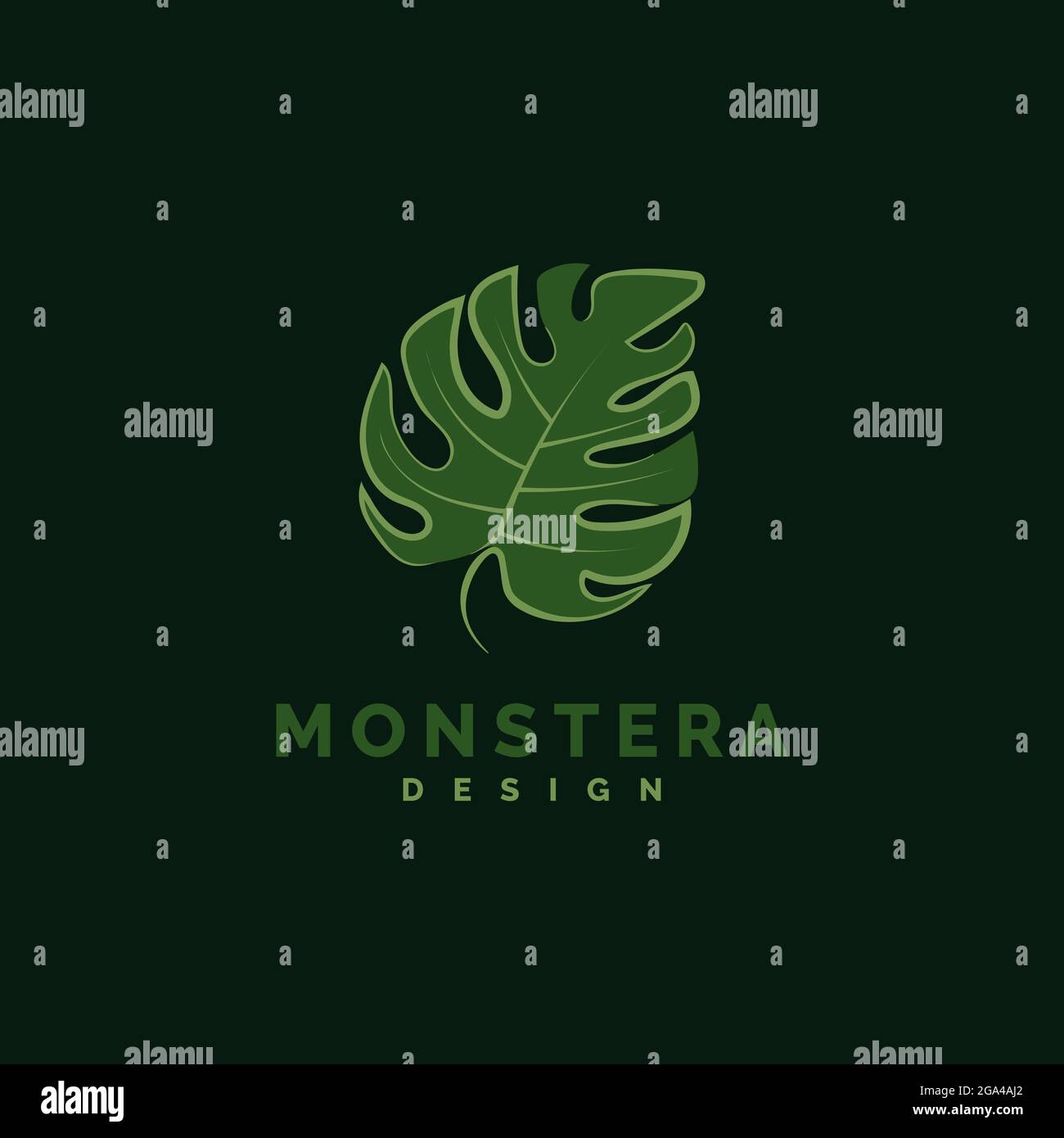 Creative monstera logo hi-res stock photography and images - Alamy