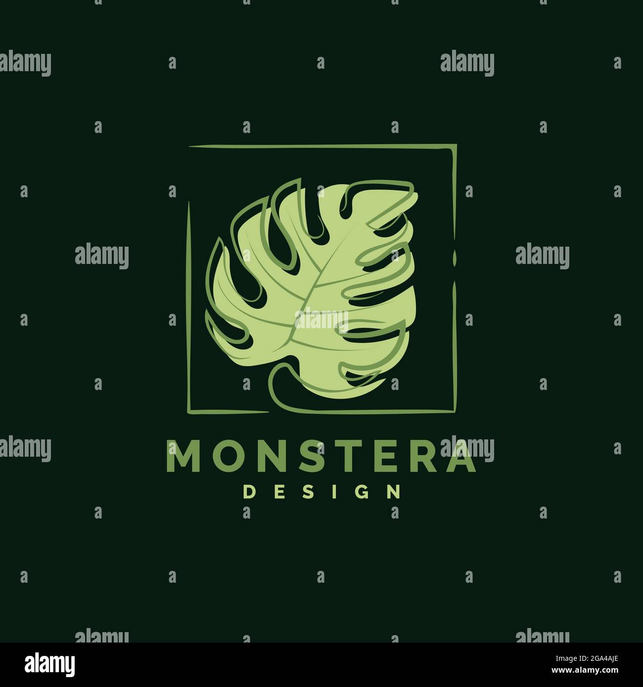 Monstera logo design symbol vector template Stock Vector Image & Art ...