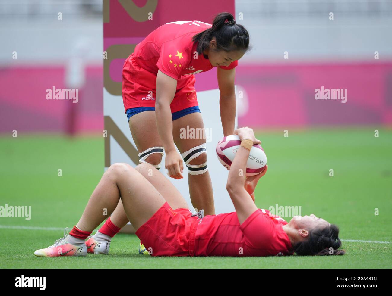 Tokyo, Japan. 29th July, 2021. Chen Keyi (down) and Wu Juan of China ...