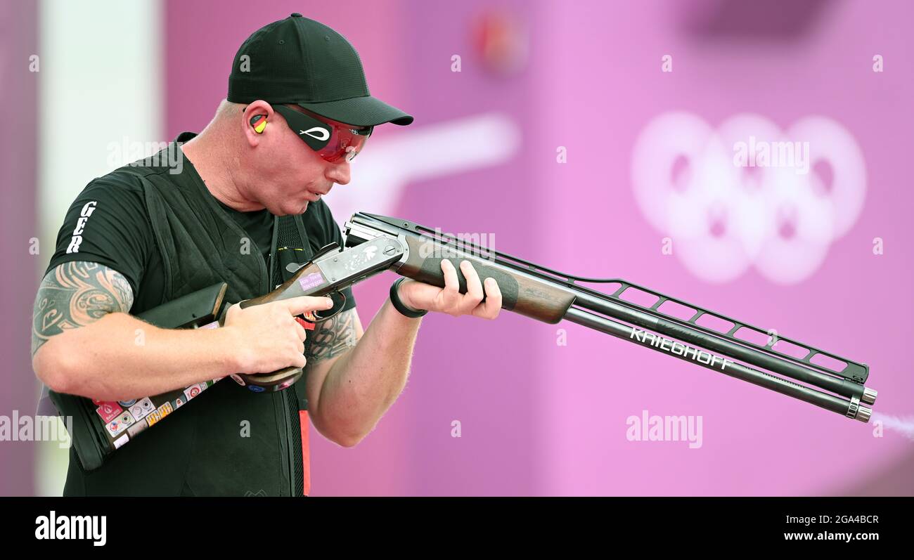 Tokio, Japan. 29th July, 2021. Shooting: Olympia, Trap, Men ...