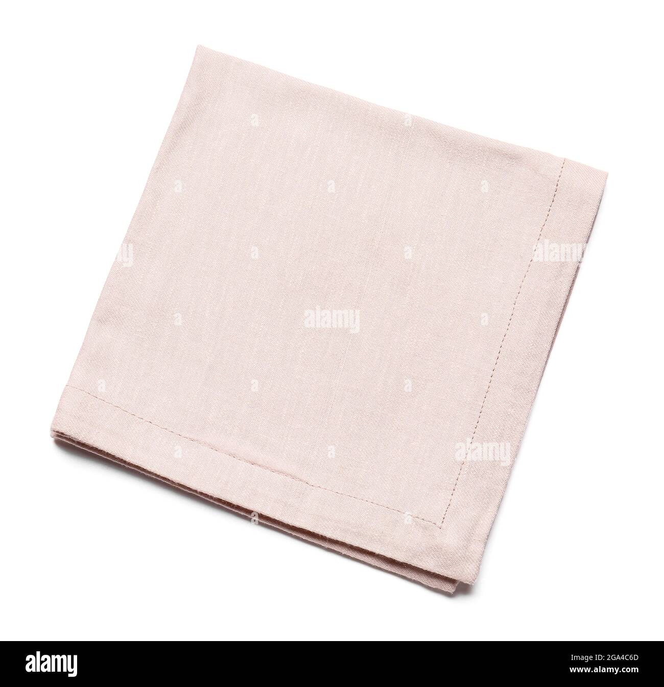 Clean napkin on white background Stock Photo - Alamy