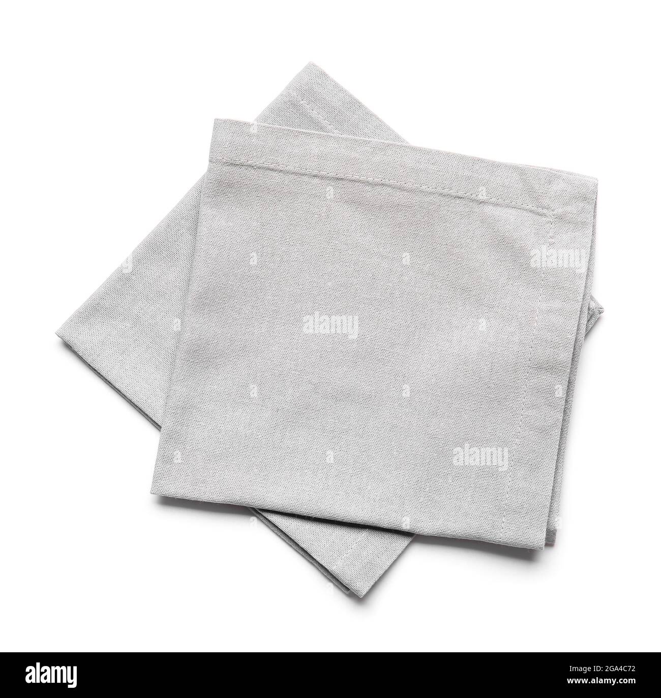 Clean napkins on white background Stock Photo - Alamy