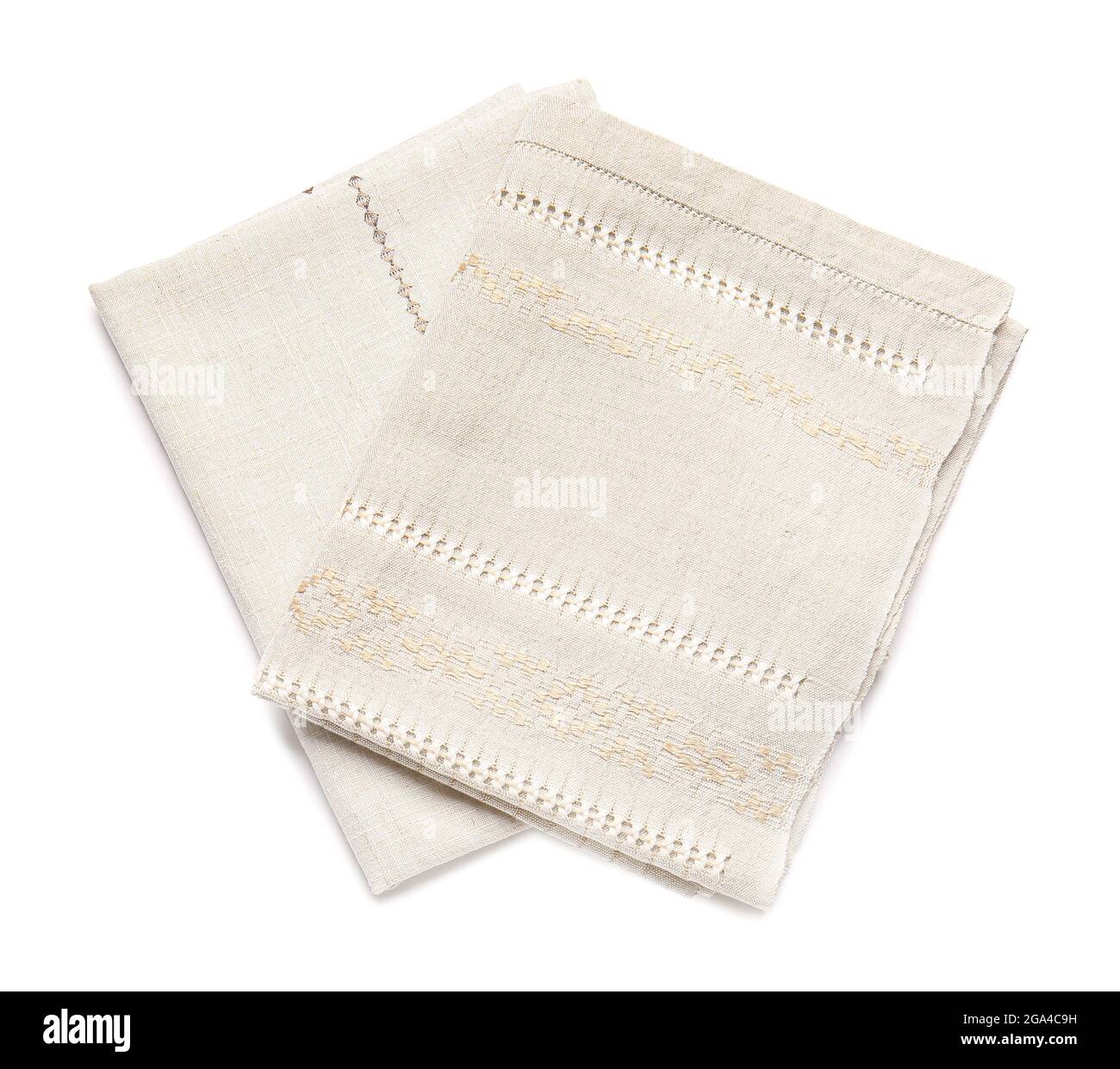 Clean napkins on white background Stock Photo - Alamy