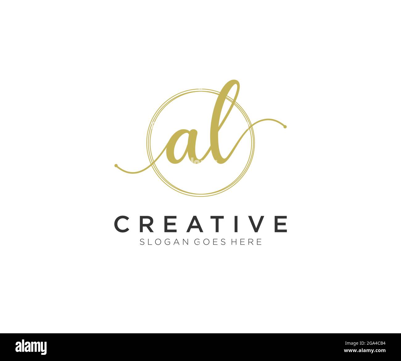 AL Feminine logo beauty monogram and elegant logo design, handwriting logo of initial signature ...