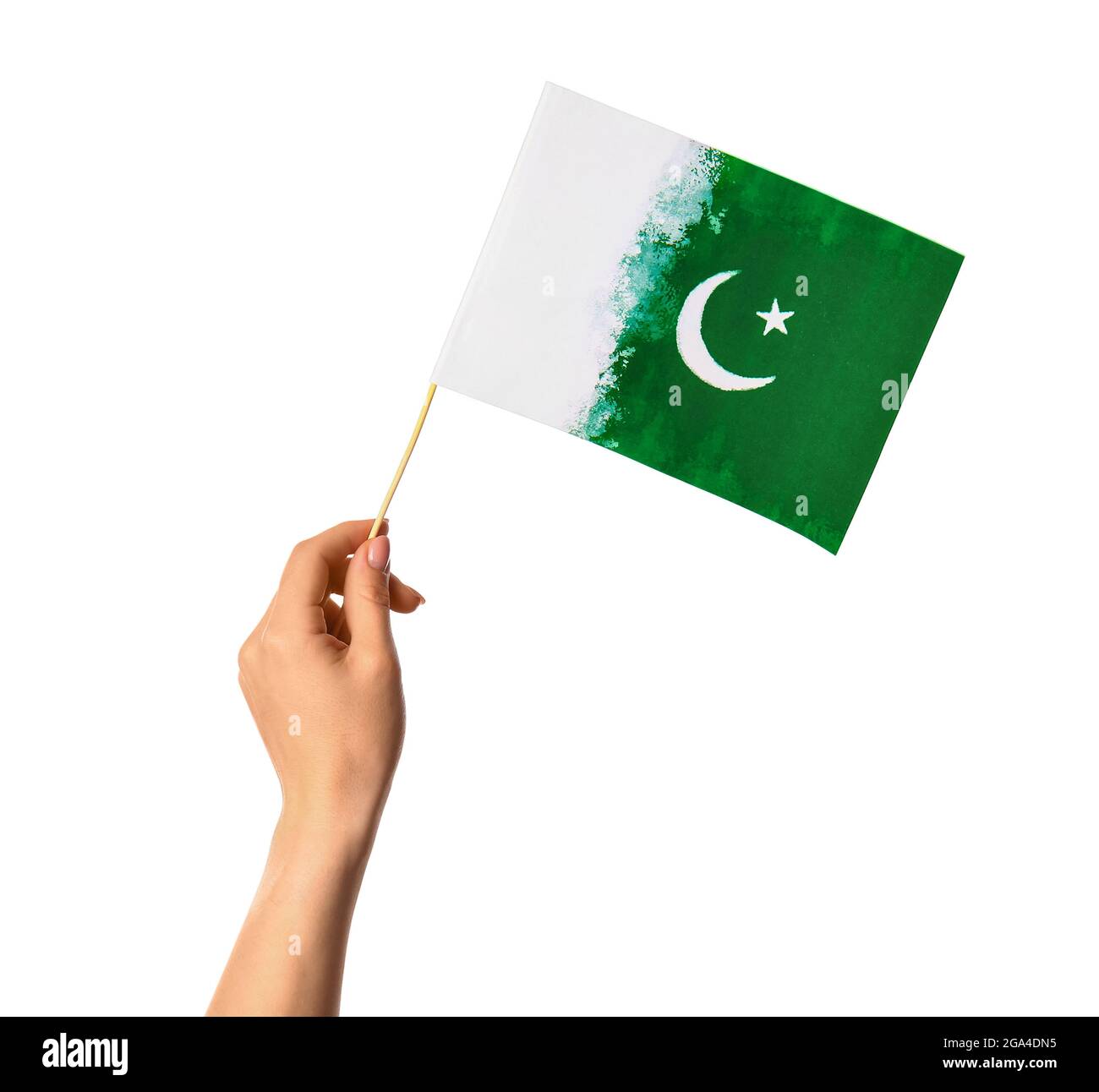 Female hand with Pakistan flag on white background Stock Photo - Alamy