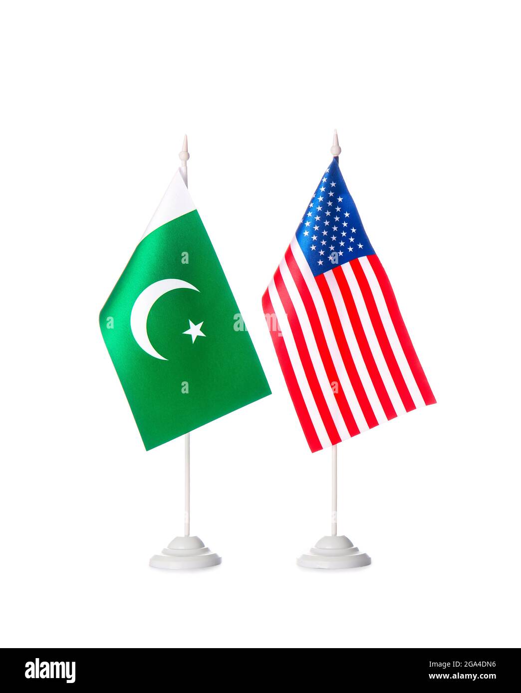 Flags of USA and Pakistan on white background Stock Photo - Alamy