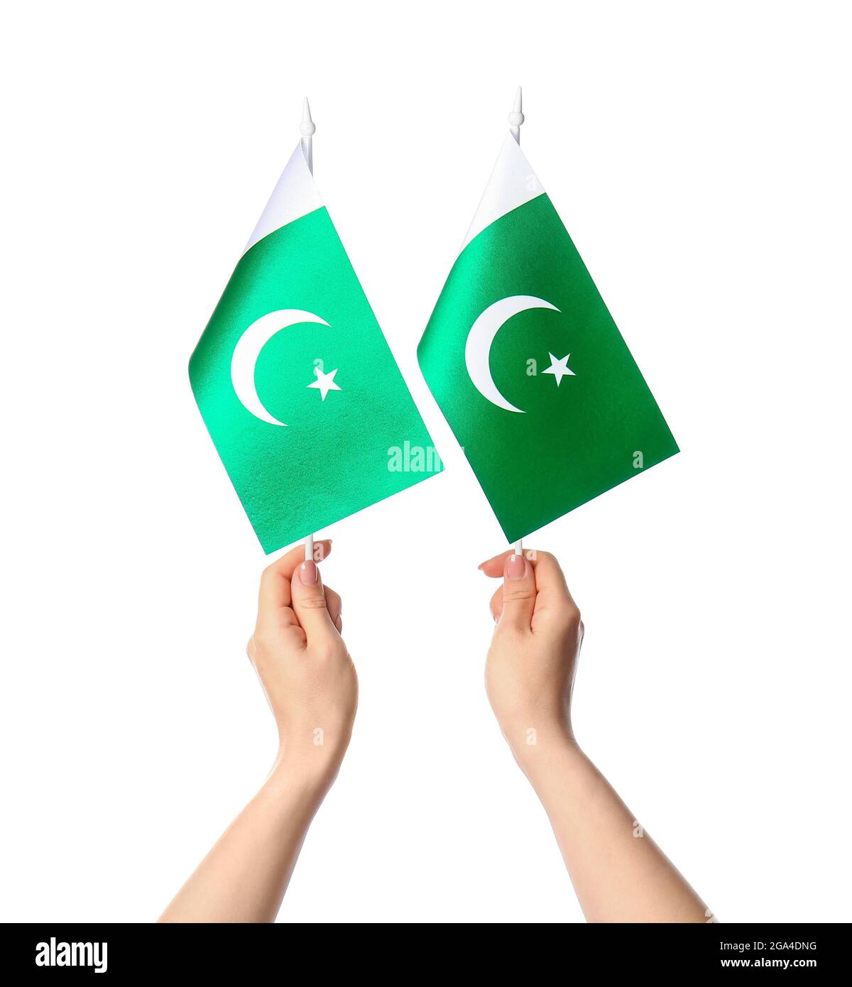 Female hands with Pakistan flags on white background Stock Photo - Alamy