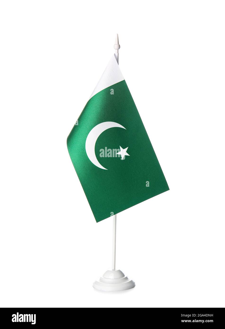 Pakistan flag on white background Stock Photo - Alamy