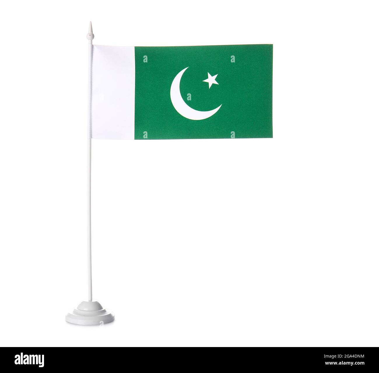 Pakistan flag on white background Stock Photo - Alamy