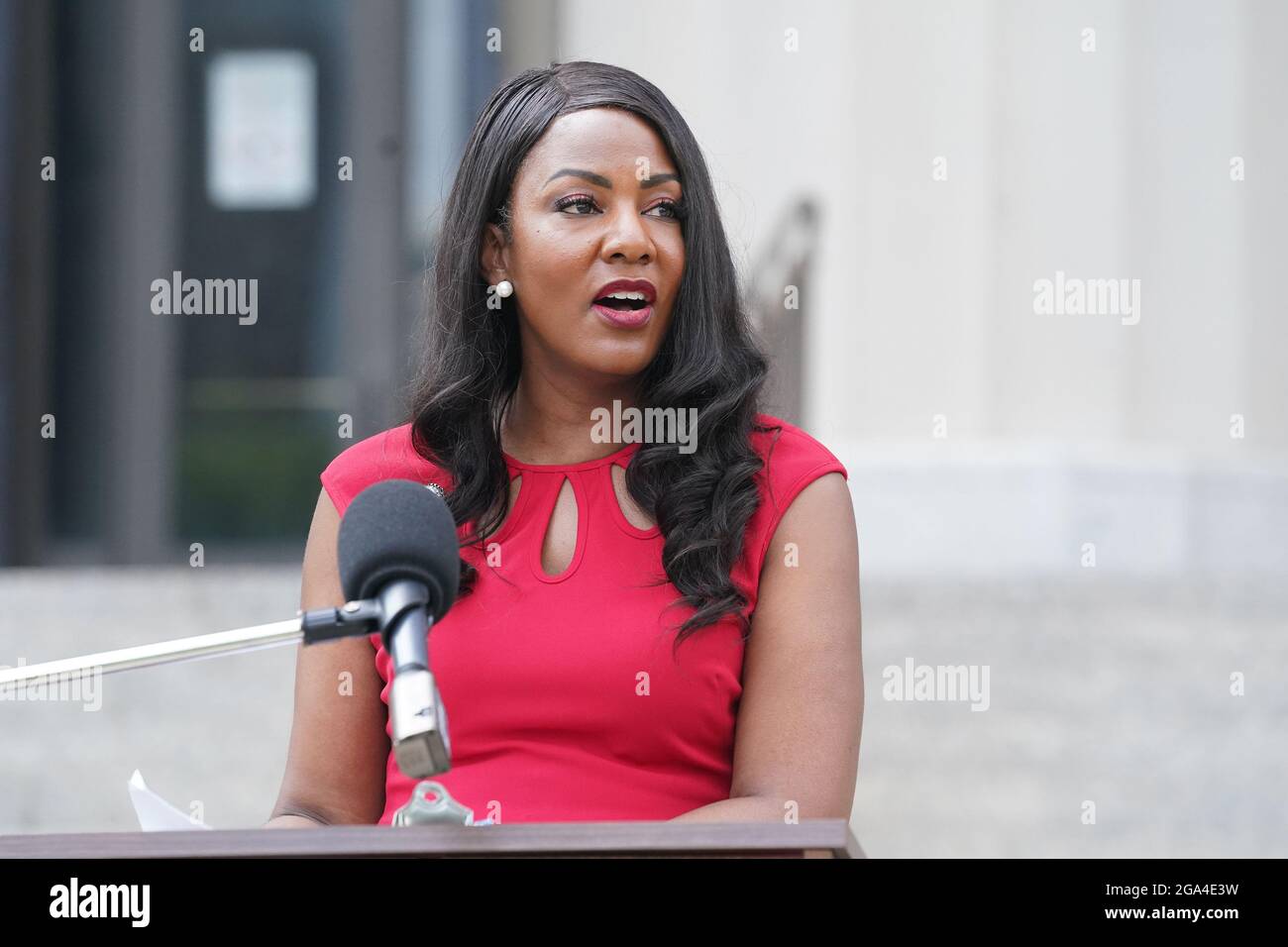 St. Louis Mayor Tishaura Jones makes her remarks during the Freedom ...