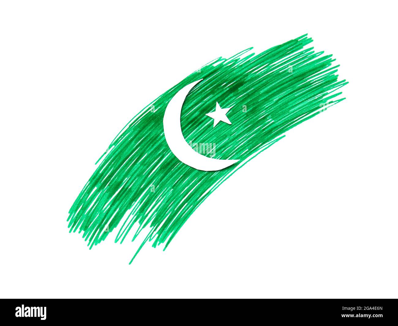 Flag of Pakistan drawn on white paper Stock Photo - Alamy