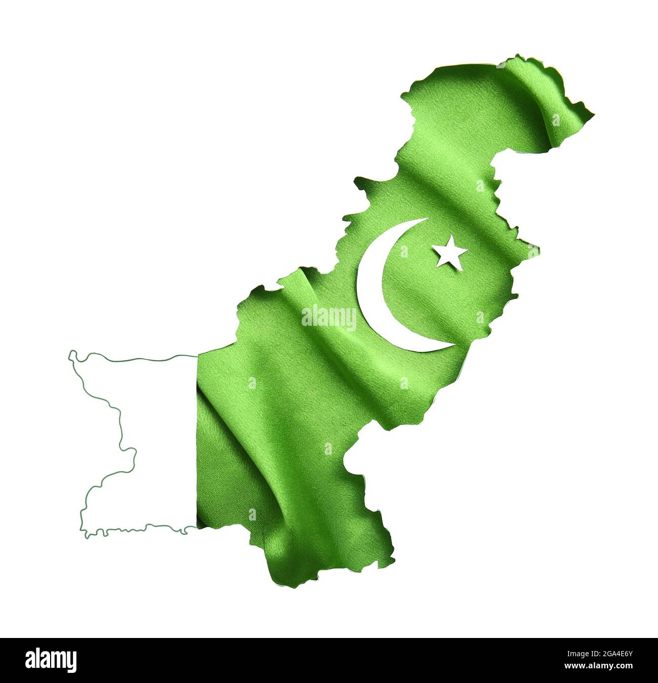 Silhouette of Pakistan country with flag on white background Stock ...