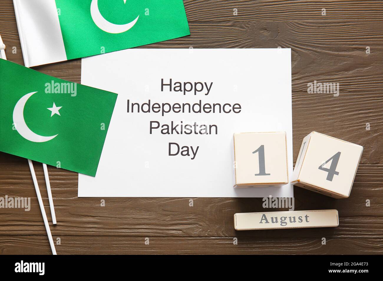 Greeting card for Independence Day of Pakistan Stock Photo - Alamy