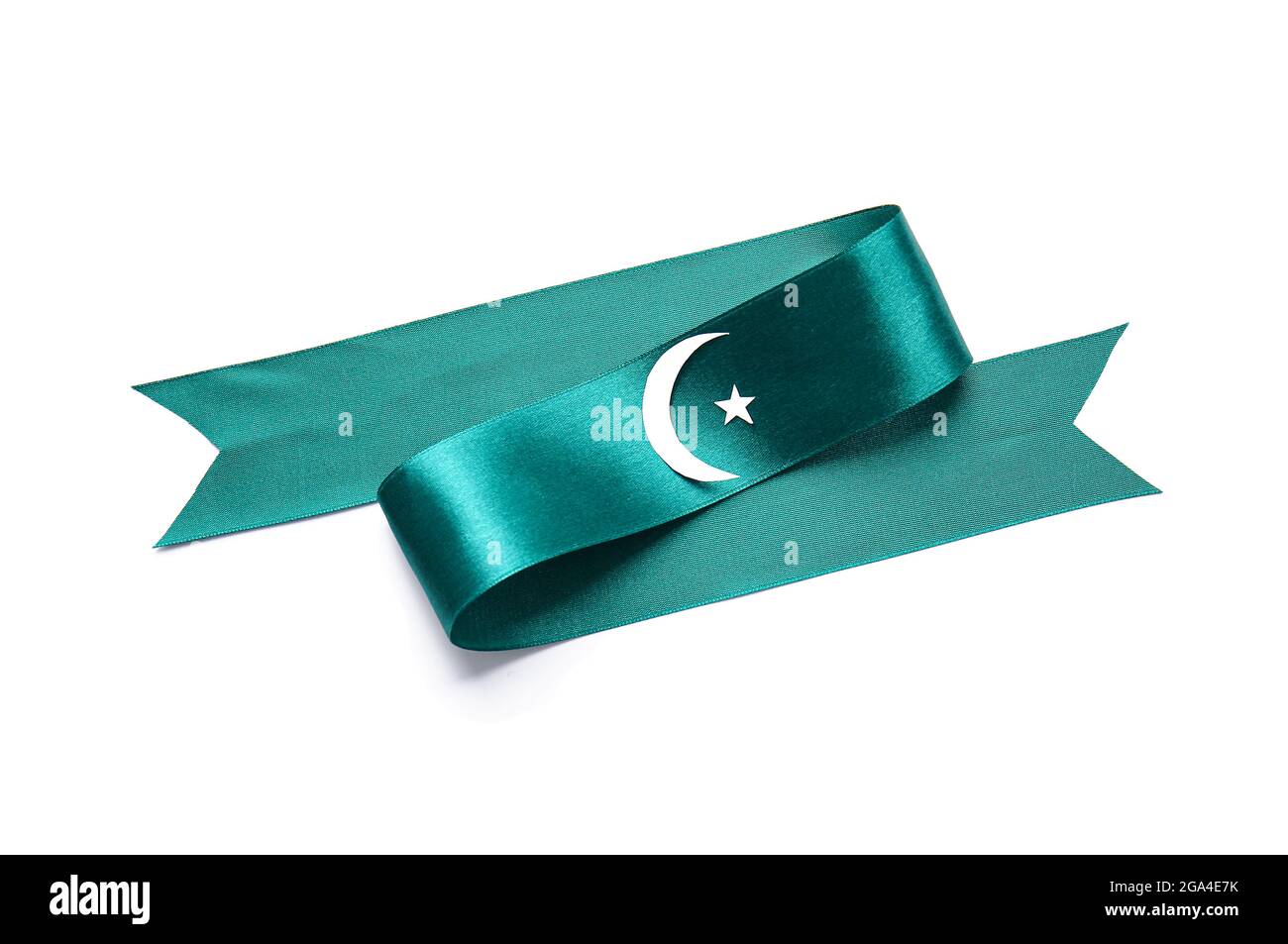 Ribbon in colors of Pakistan flag on white background Stock Photo - Alamy
