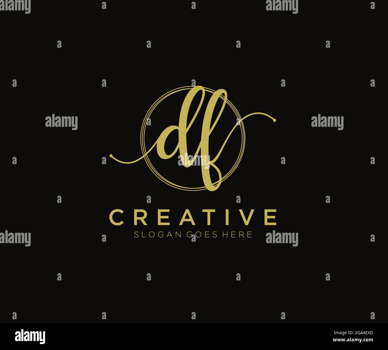 DF Feminine logo beauty monogram and elegant logo design, handwriting ...