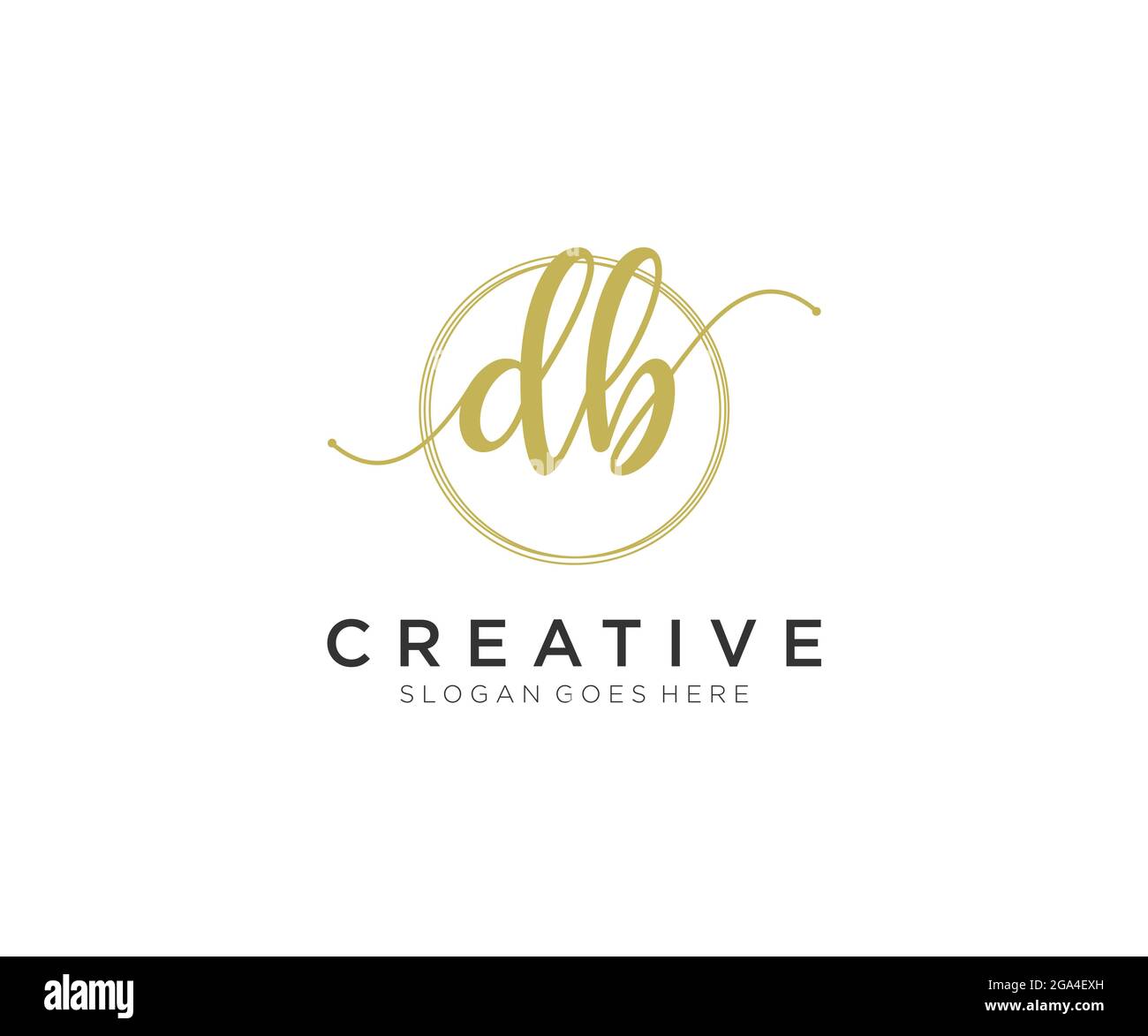 DB Feminine logo beauty monogram and elegant logo design, handwriting ...