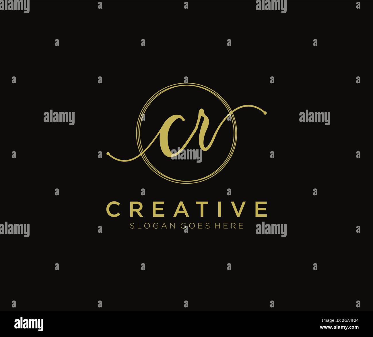 CR Feminine logo beauty monogram and elegant logo design, handwriting ...
