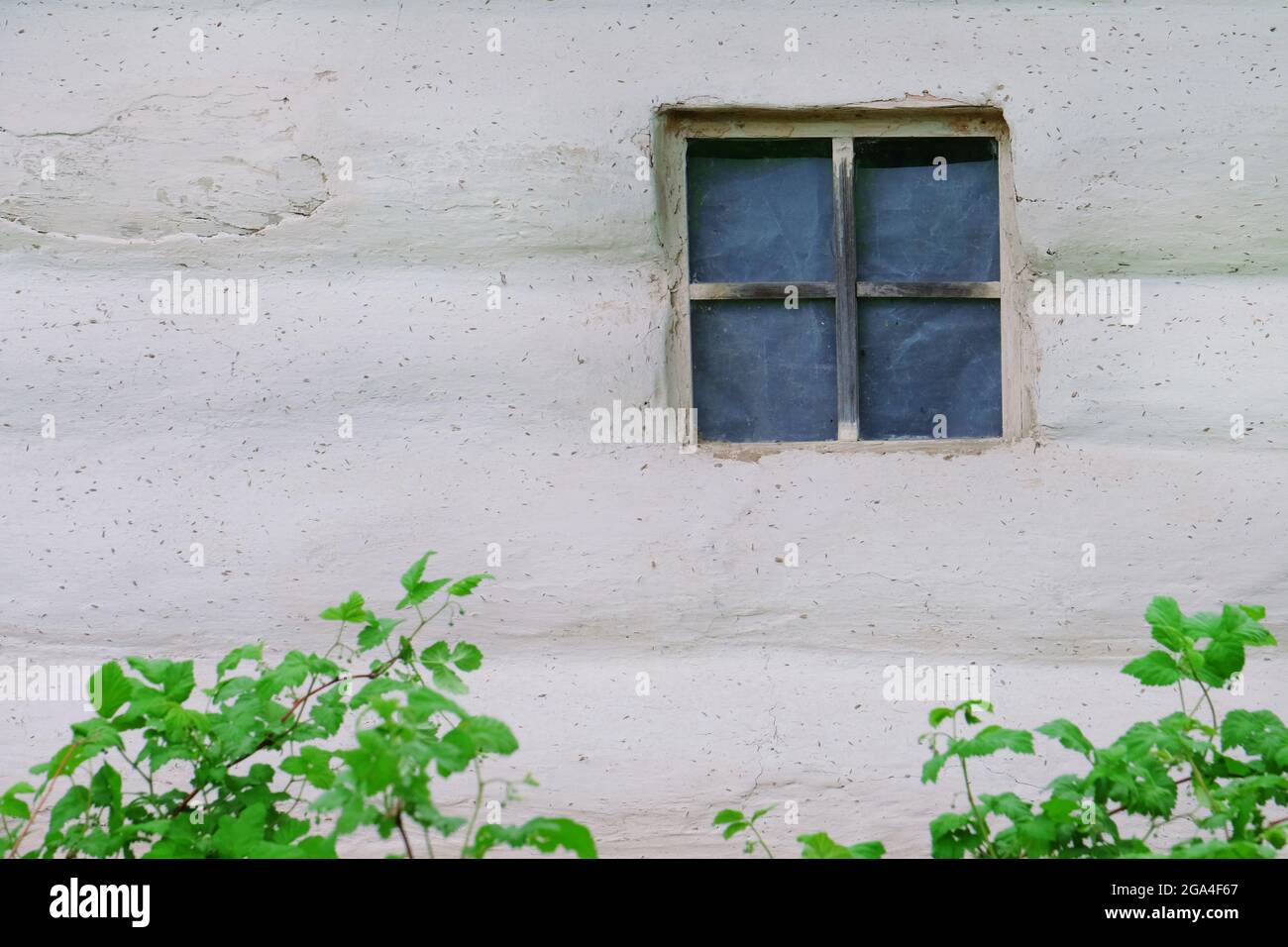 Wooden wall with old window Stock Photo - Alamy
