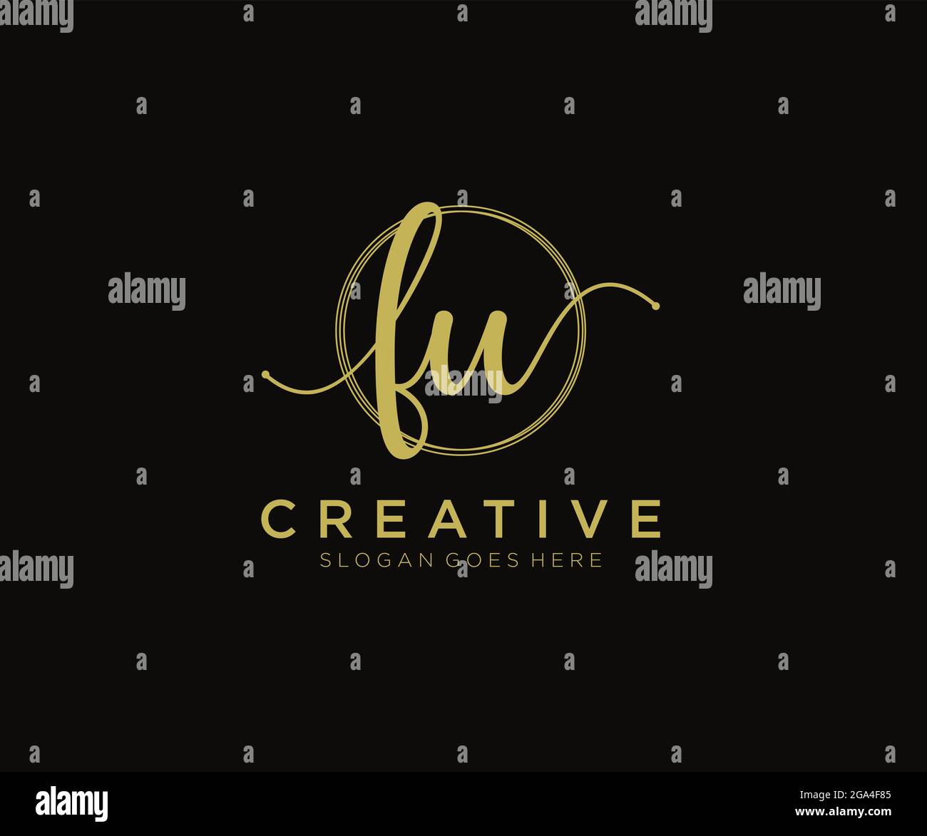 FU Feminine logo beauty monogram and elegant logo design, handwriting ...