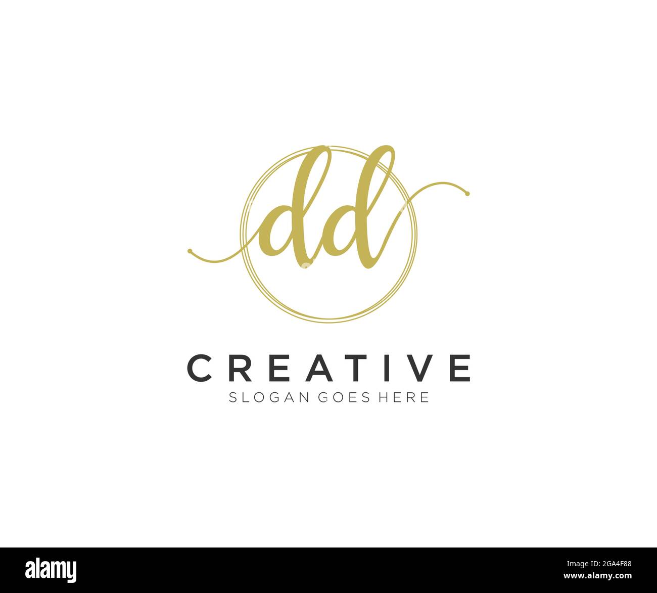 DD Feminine logo beauty monogram and elegant logo design, handwriting ...