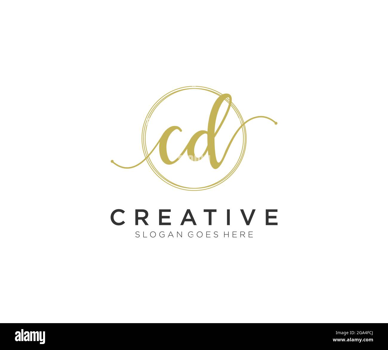 CD Feminine logo beauty monogram and elegant logo design, handwriting ...