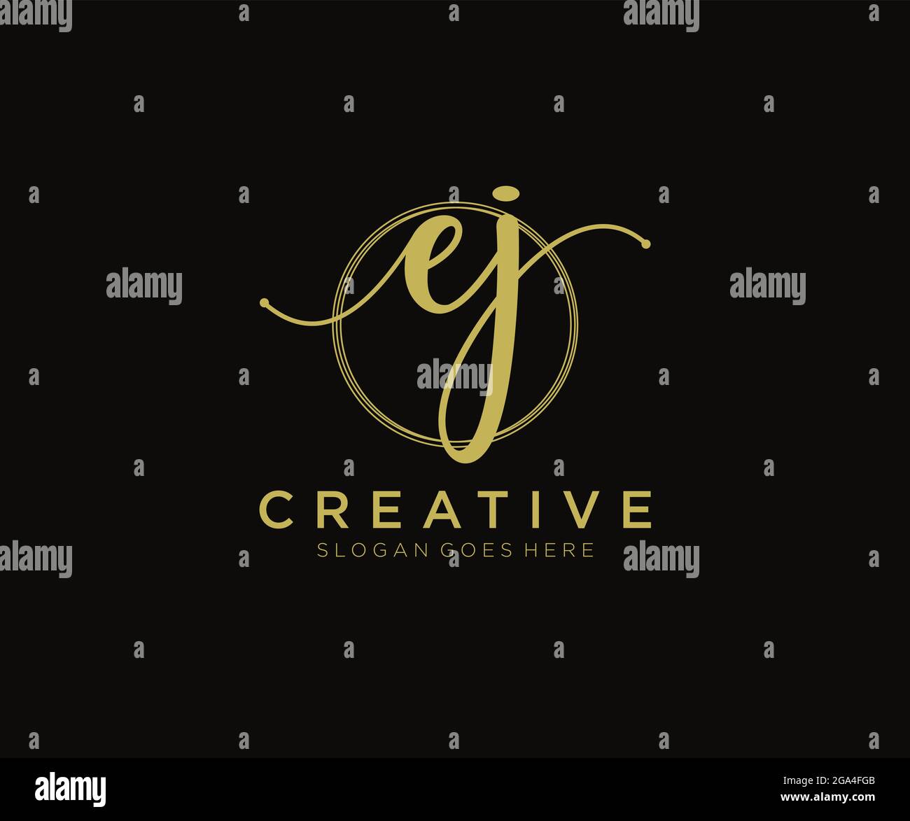 EJ Feminine logo beauty monogram and elegant logo design, handwriting ...