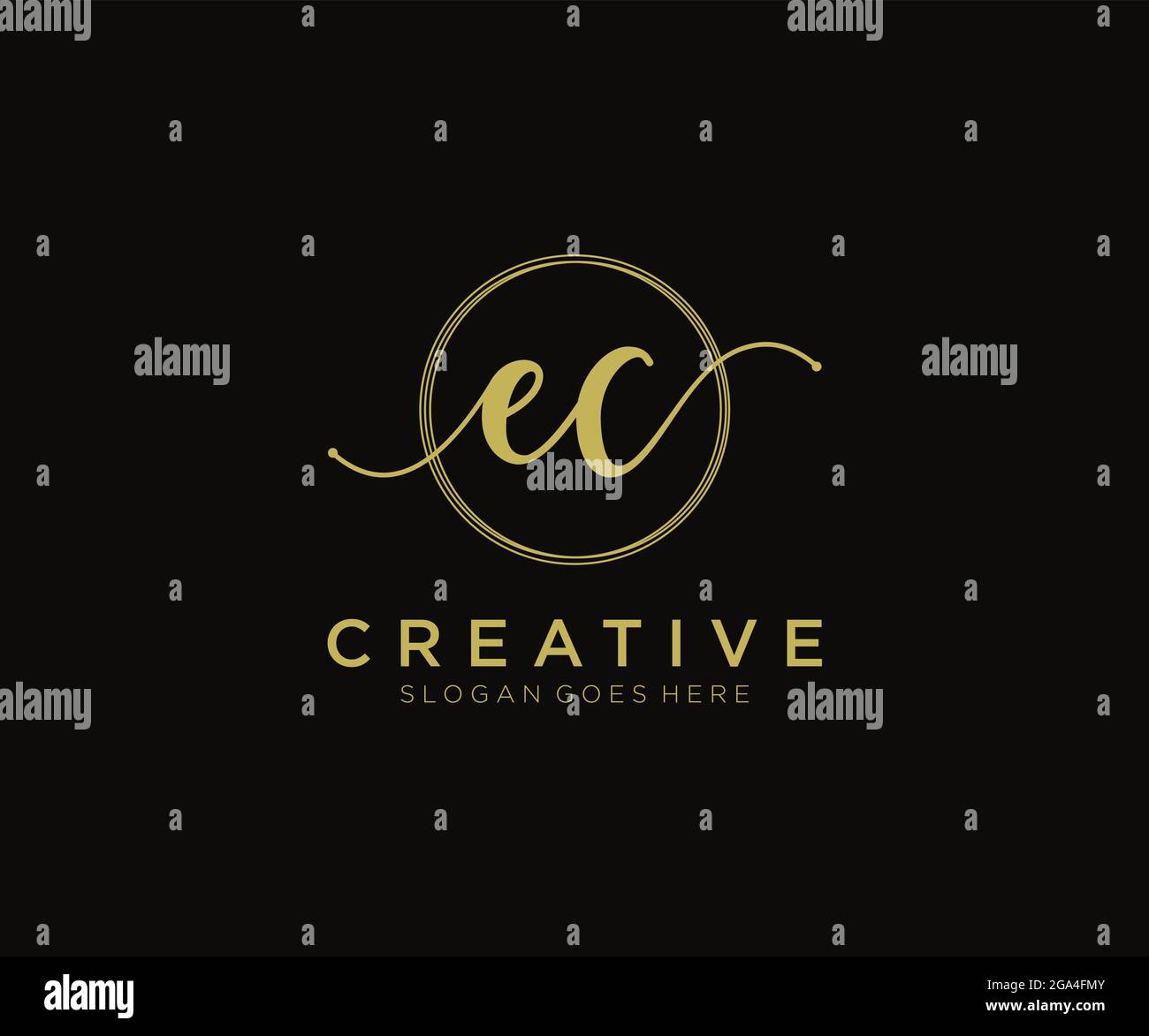 EC Feminine logo beauty monogram and elegant logo design, handwriting ...