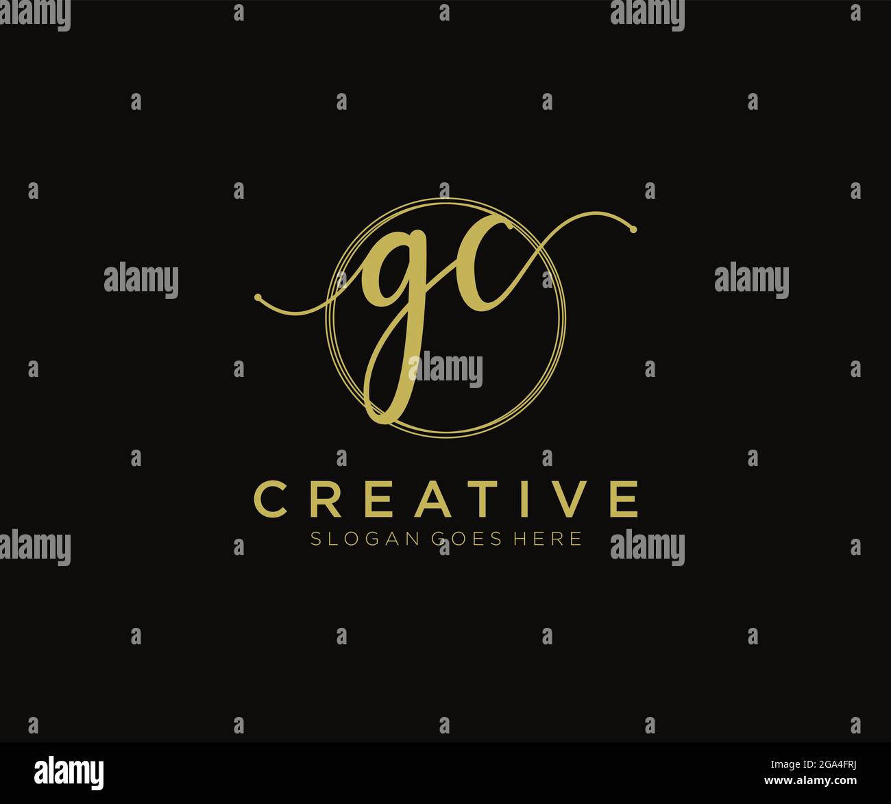 GC Feminine logo beauty monogram and elegant logo design, handwriting ...