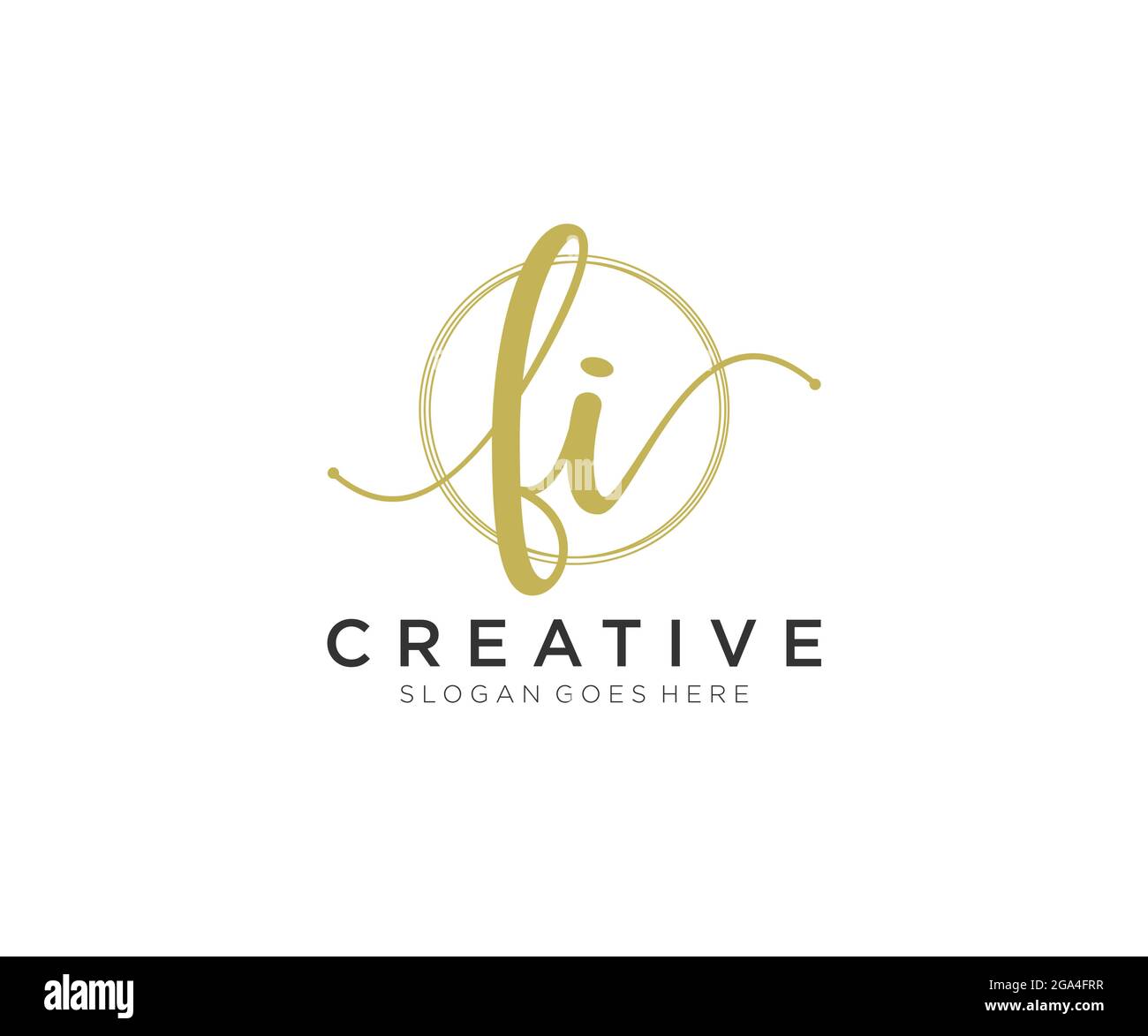 FI Feminine logo beauty monogram and elegant logo design, handwriting ...