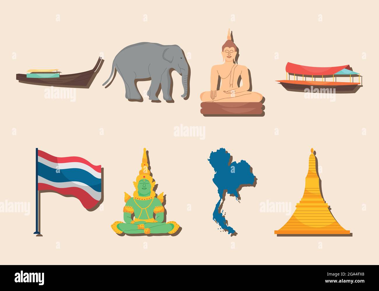 Thailand symbols icon set design Stock Vector Image & Art - Alamy
