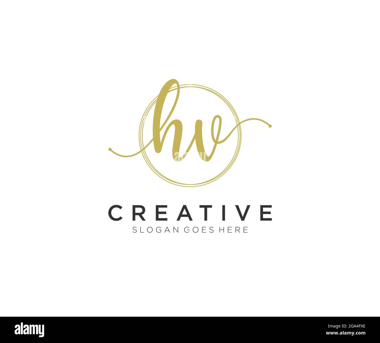 HV Feminine logo beauty monogram and elegant logo design, handwriting logo of initial signature ...