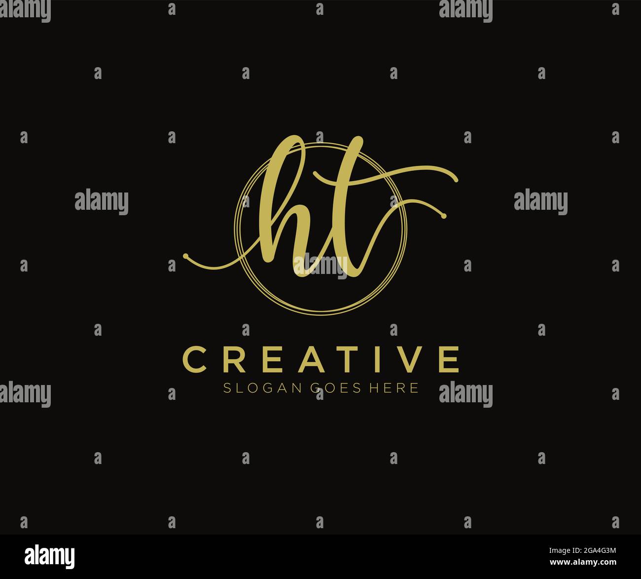 HT Feminine logo beauty monogram and elegant logo design, handwriting ...