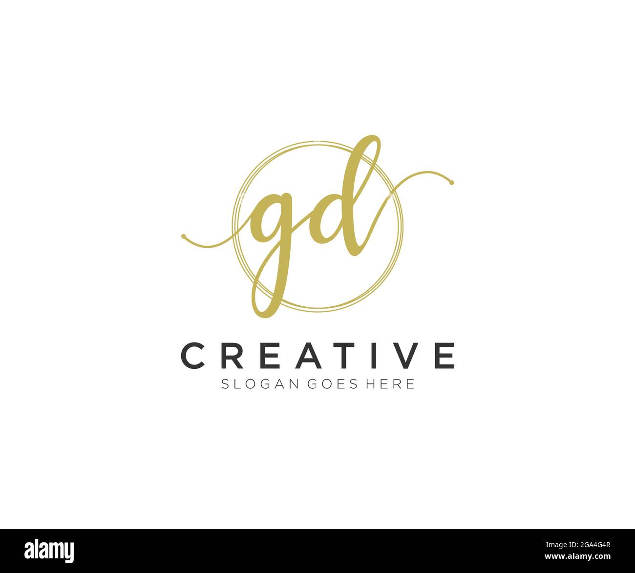 GD Feminine logo beauty monogram and elegant logo design, handwriting ...