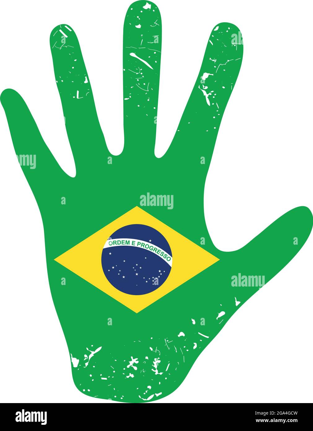 Brazilian Flag in hand shape Stock Vector Image & Art - Alamy