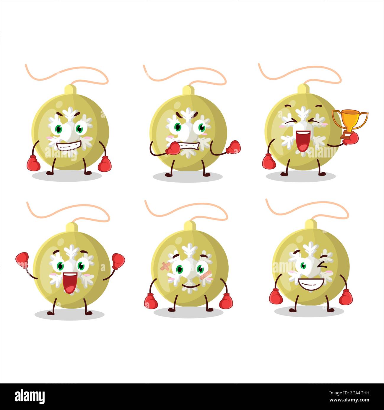 A sporty christmas lights boxing athlete cartoon mascot design. Vector ...