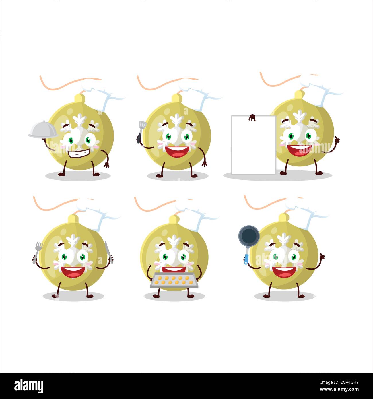 Cartoon character of christmas lights with various chef emoticons ...