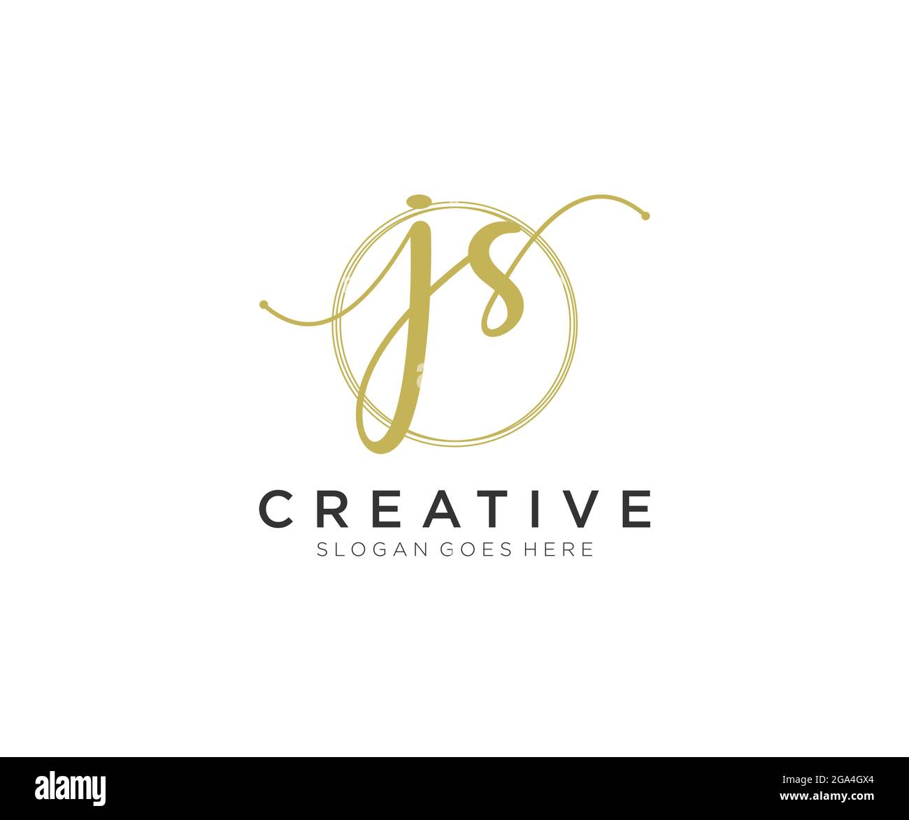 JS Feminine logo beauty monogram and elegant logo design, handwriting ...