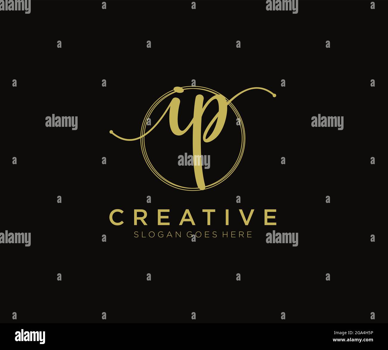 IP Feminine logo beauty monogram and elegant logo design, handwriting ...