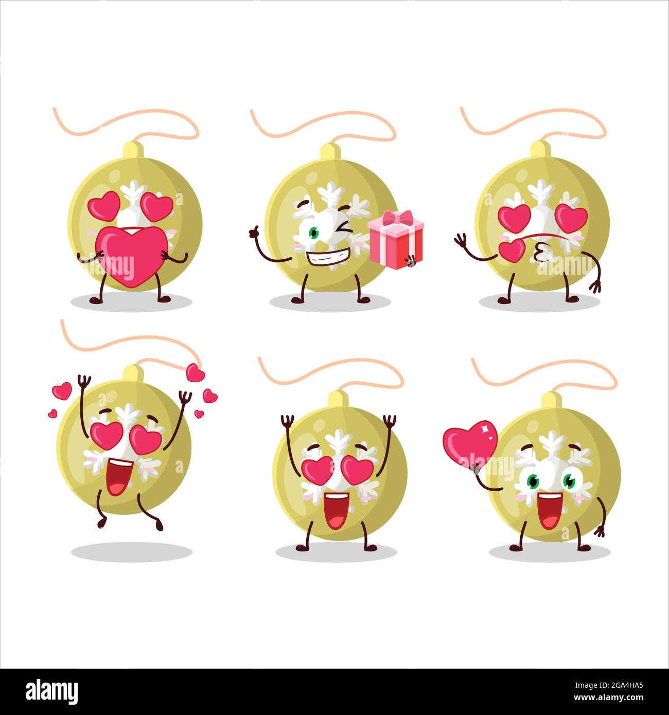 Christmas lights cartoon character with love cute emoticon. Vector ...