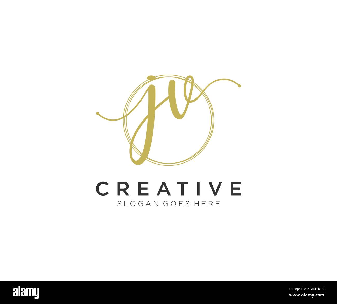 JV Feminine logo beauty monogram and elegant logo design, handwriting ...