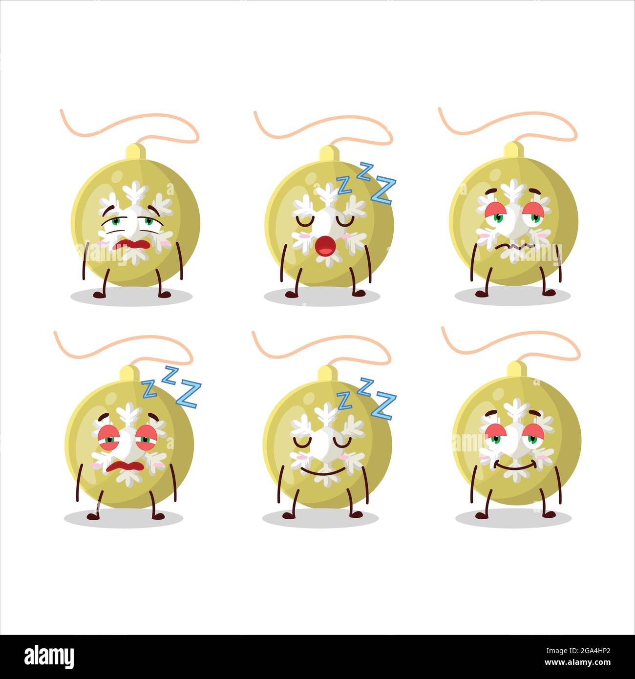 Cartoon character of christmas lights with sleepy expression. Vector ...