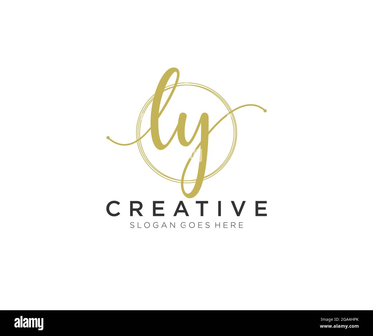 LY Feminine logo beauty monogram and elegant logo design, handwriting logo of initial signature ...