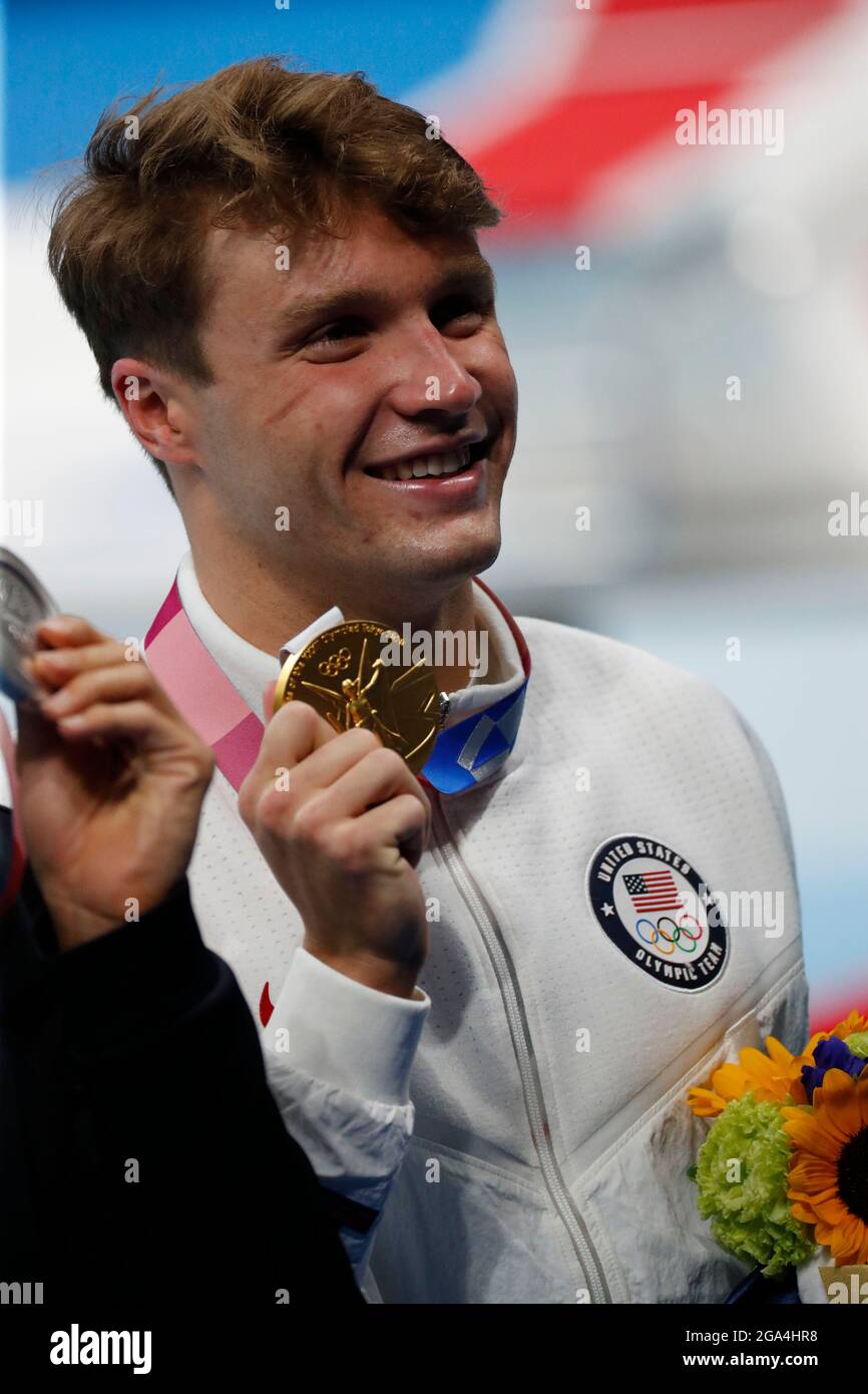 Tokyo, Kanto, Japan. 29th July, 2021. Robert Finke (USA) celebrates ...