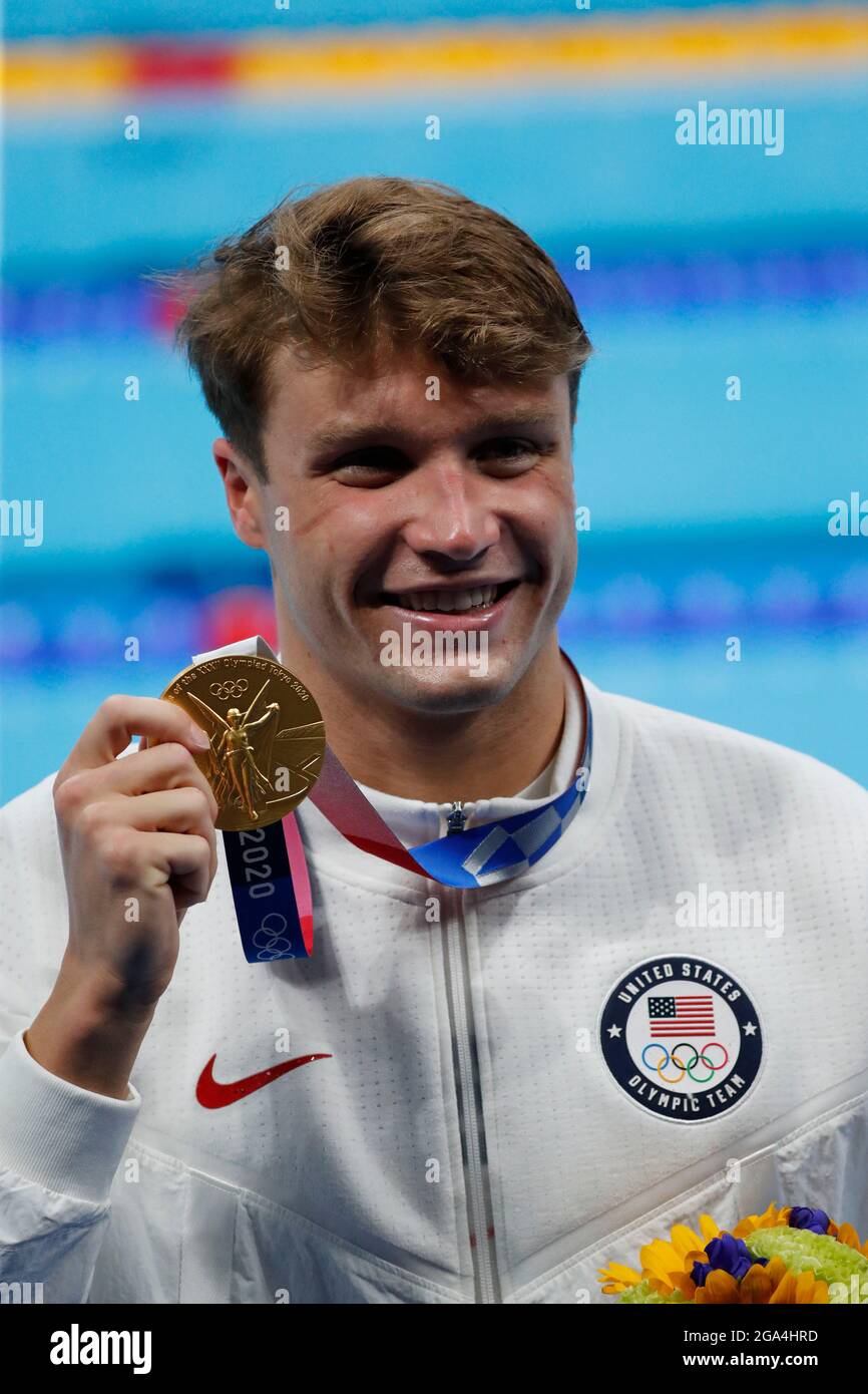 Tokyo, Kanto, Japan. 29th July, 2021. Robert Finke (USA) celebrates ...