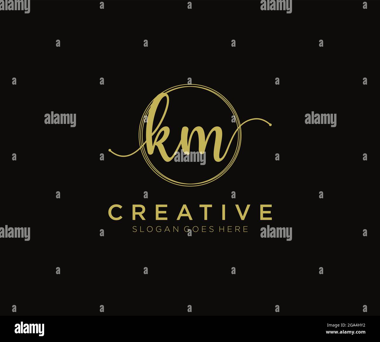 Km initials logo hi-res stock photography and images - Alamy