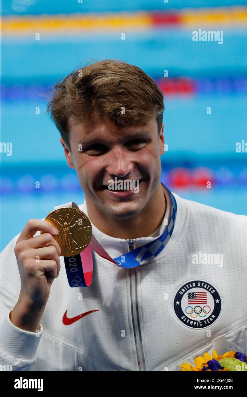 Tokyo, Kanto, Japan. 29th July, 2021. Robert Finke (USA) celebrates ...