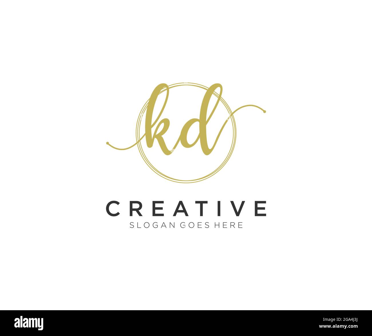 KD Feminine logo beauty monogram and elegant logo design, handwriting ...