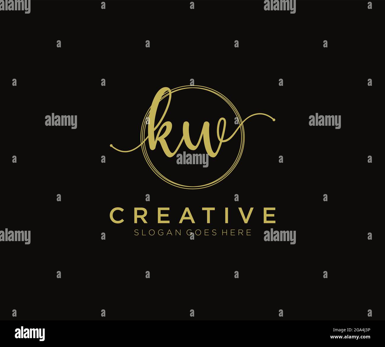 KW Feminine logo beauty monogram and elegant logo design, handwriting ...